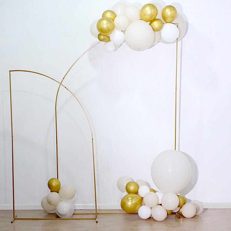 Gold 8 feet Metal Floral Display Frame Half Moon Backdrop Stand – Balsa ...