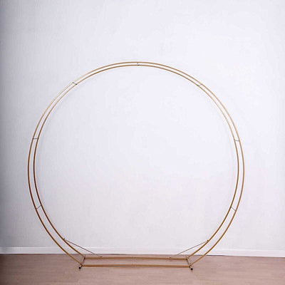 Gold 8 feet Metal Double Hoop Backdrop Stand Wedding Arch – Balsa ...