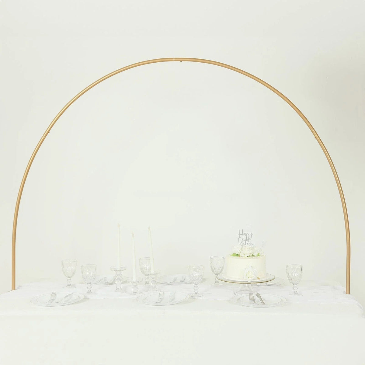 Gold 4x6 feet Round Top Over The Table Rod Stand Metal Arch with Clamp ...