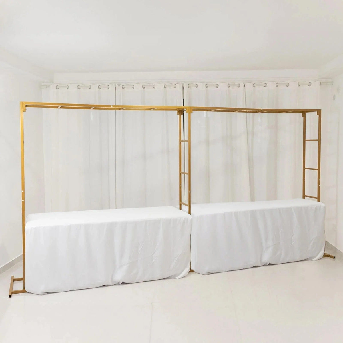 Gold 6x12 feet Double Frame Metal Freestanding Over The Table Stand ...