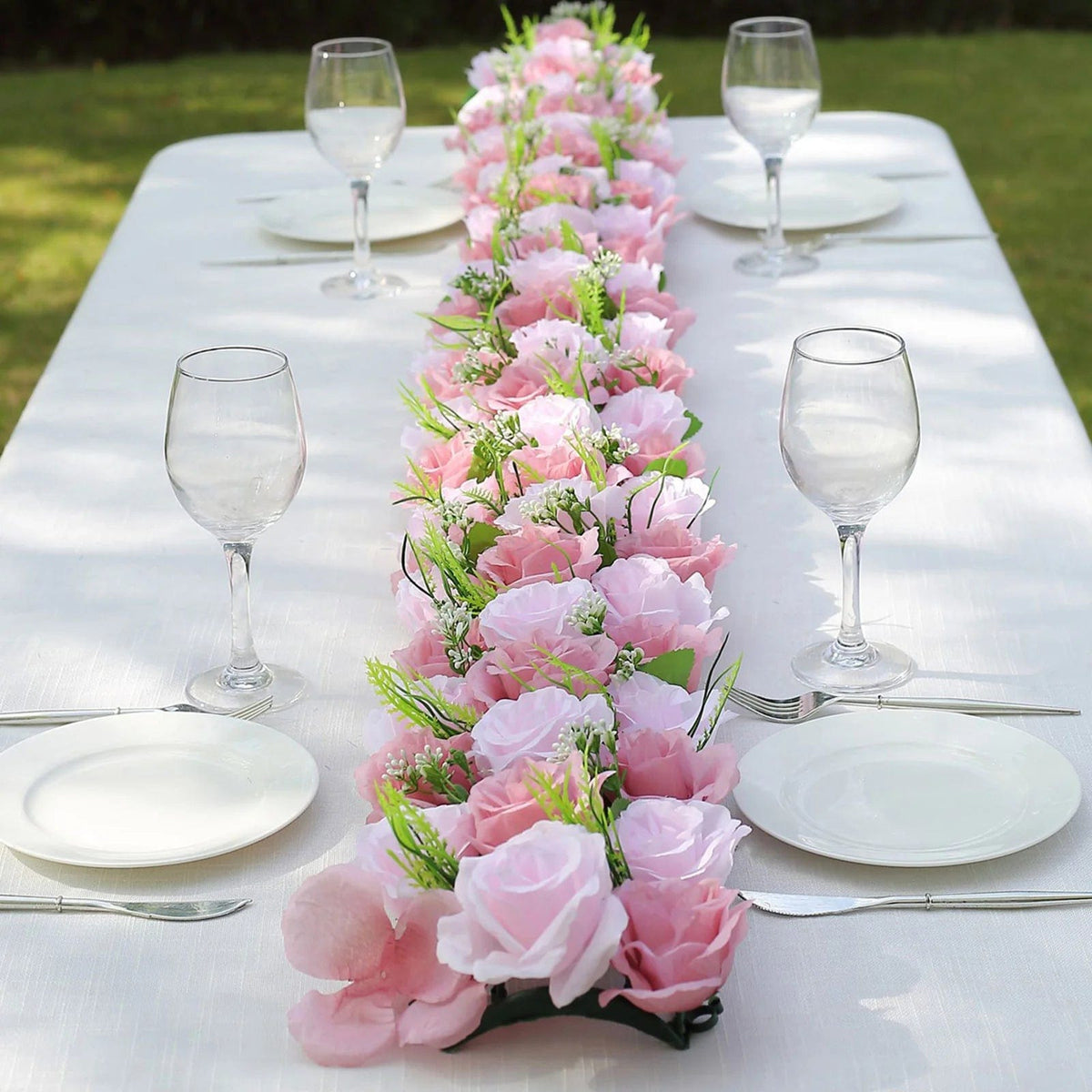 6 Artificial Rose Flower Panels Silk Floral Table Centerpiece – Balsa ...
