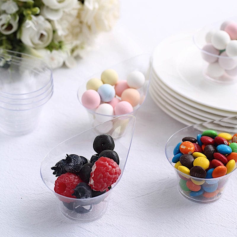 24 Clear 3 oz Disposable Mini Teardrop Plastic Dessert Cups – Balsa ...