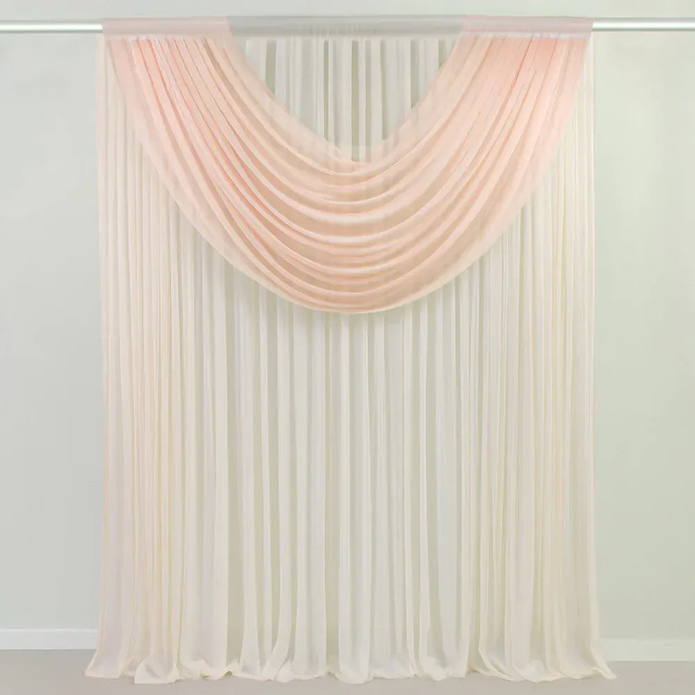 4 ft x 5 ft Sheer Chiffon Valance Curtain Backdrop Drapery Panel ...