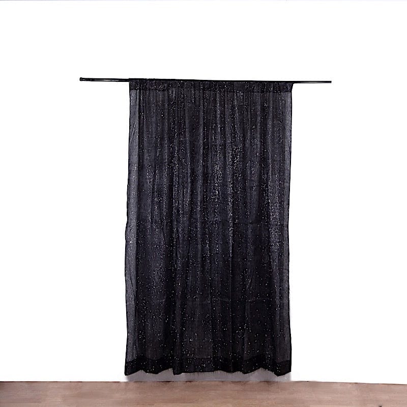8x8 feet Metallic Fringe Polyester Backdrop Curtain Panel – Balsa ...