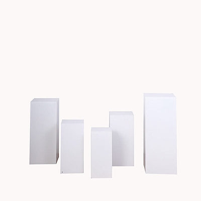 5 White Rectangle Metal Display Stands Pedestal Riser – Balsa Circle, LLC