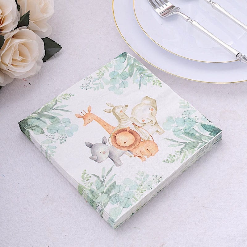 20 Assorted Dinner with Cocktail Paper Napkins Safari Animal Design ...