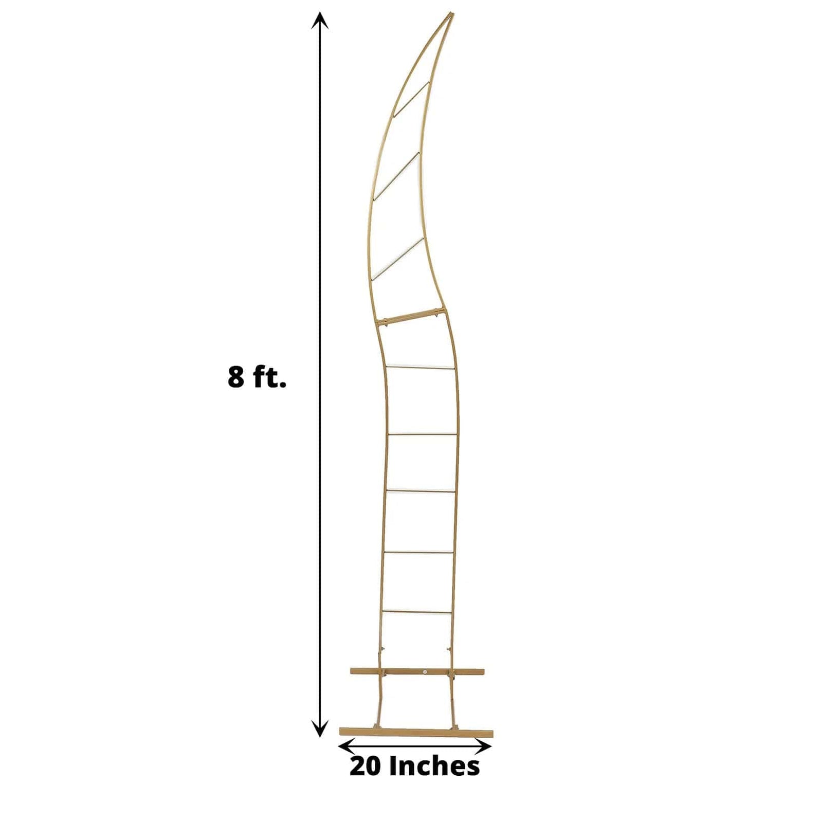 8 feet Gold Metal Display Frame Curved Backdrop Stand Wedding Arch ...