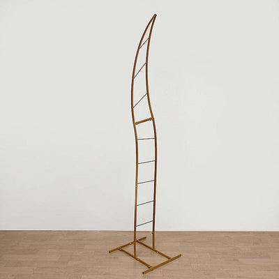 8 feet Gold Metal Display Frame Curved Backdrop Stand Wedding Arch ...