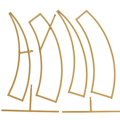 Gold 7.5 feet Metal Floral Display Frame Crescent Moon Backdrop Stand ...