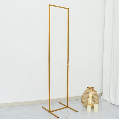 Gold Metal Floral Display Frame Rectangle Backdrop Stand Wedding Arch ...