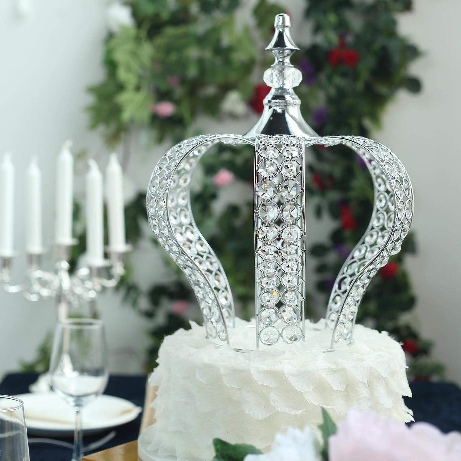 14 in tall Crystal Beaded Metal Crown Cake Topper – Balsa Circle, LLC