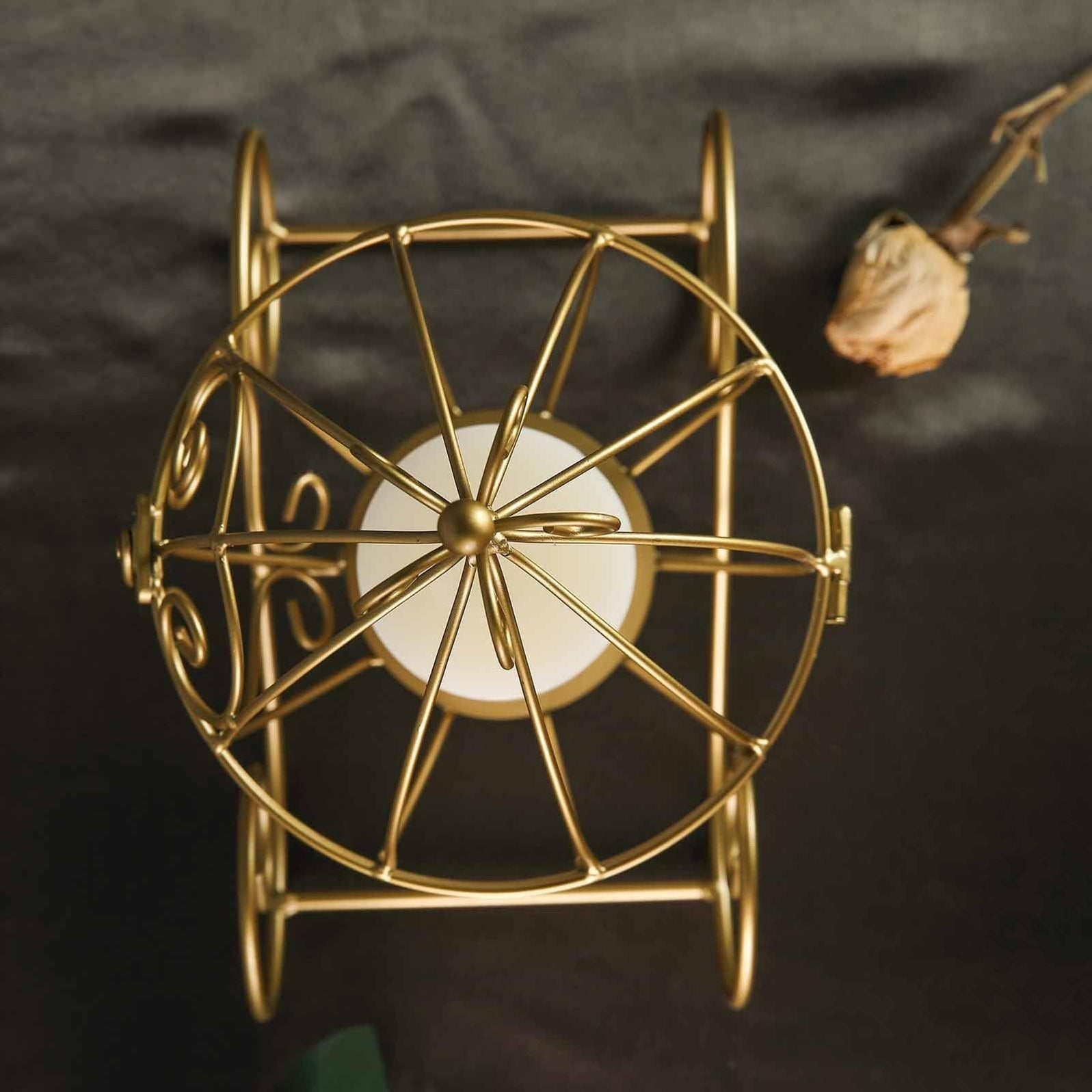 11" Gold Cinderella Carriage with Candle Holder Party Centerpiece ...