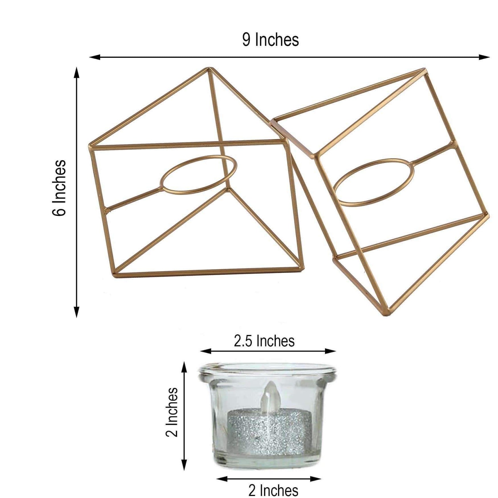 6 in tall Jointed Geometric Stand with Glass Candle Holders – Balsa ...