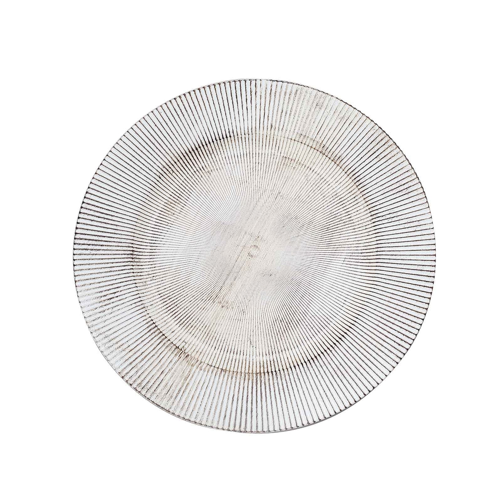 6 White Washed 13 in Rustic Wooden Round Plastic Charger Plates – Balsa ...