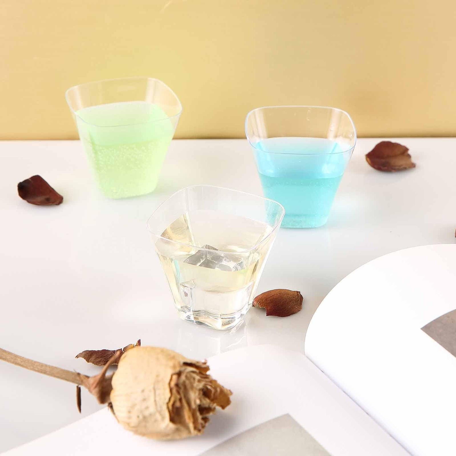 24 pcs 4 oz. Clear Disposable Plastic Drink or Dessert Cups Glasses ...