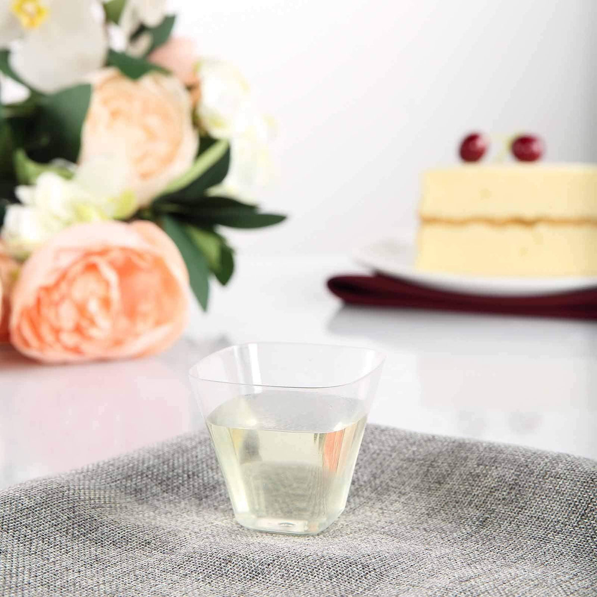 24 pcs 4 oz. Clear Disposable Plastic Drink or Dessert Cups Glasses ...