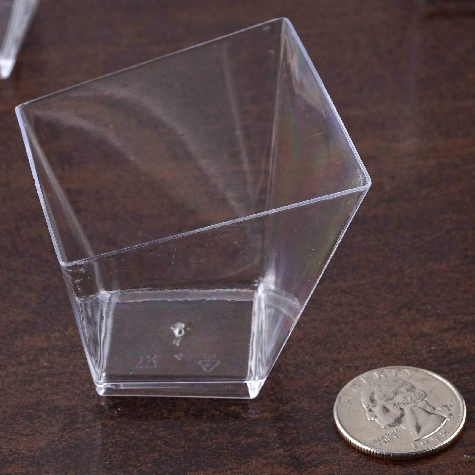 50 pcs 2 oz. Clear Plastic Square Disposable Mini Cups – Balsa Circle, LLC