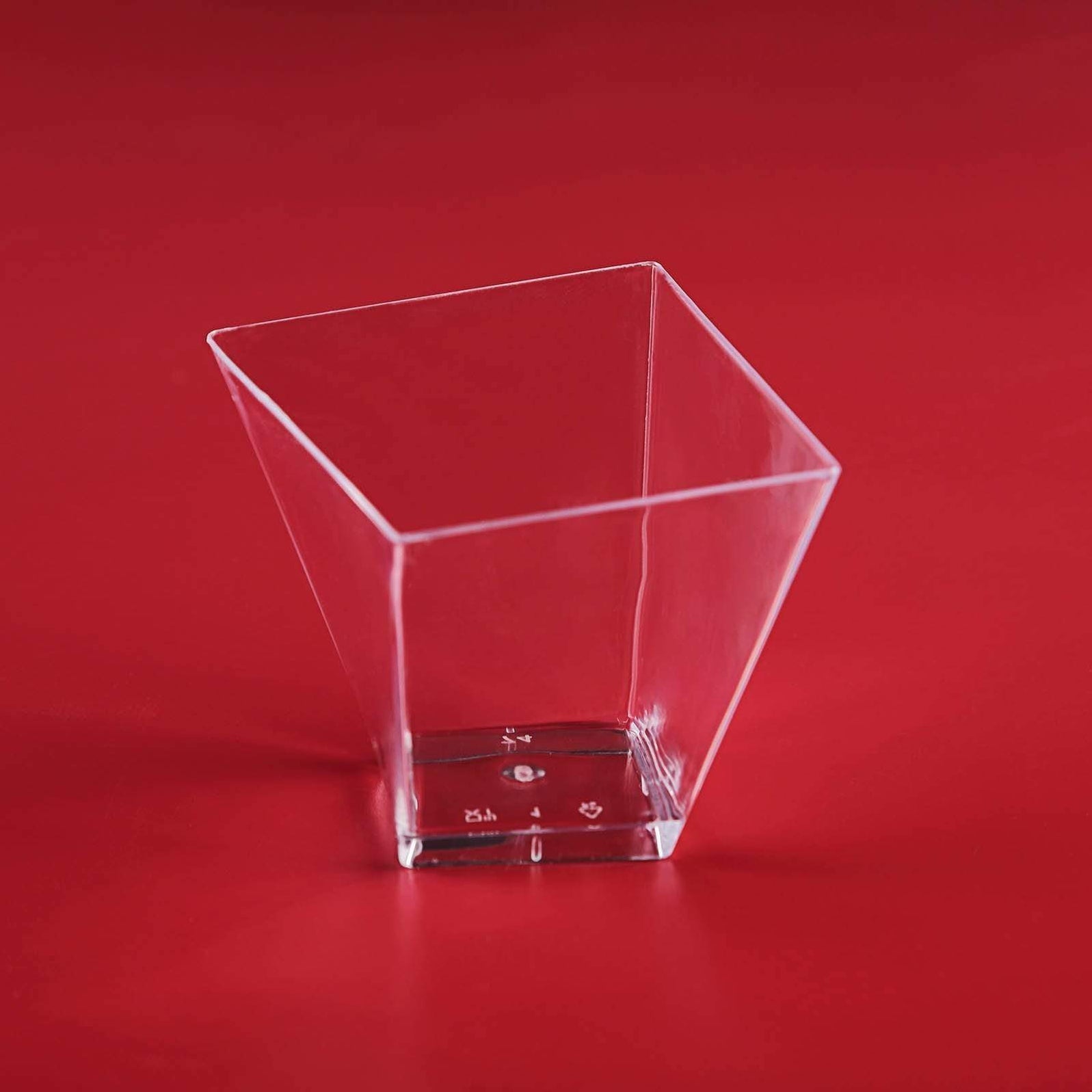 50 pcs 2 oz. Clear Plastic Square Disposable Mini Cups – Balsa Circle, LLC