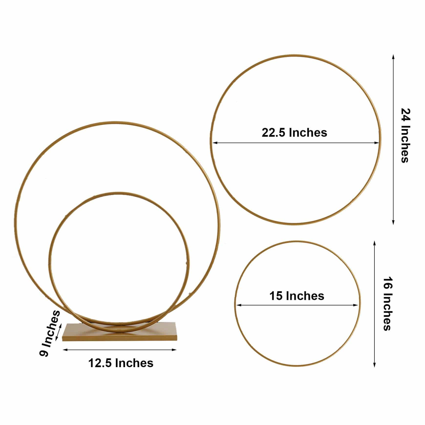 2 Gold Metal Round Hoops Standing Wreath Rings – Balsa Circle, LLC