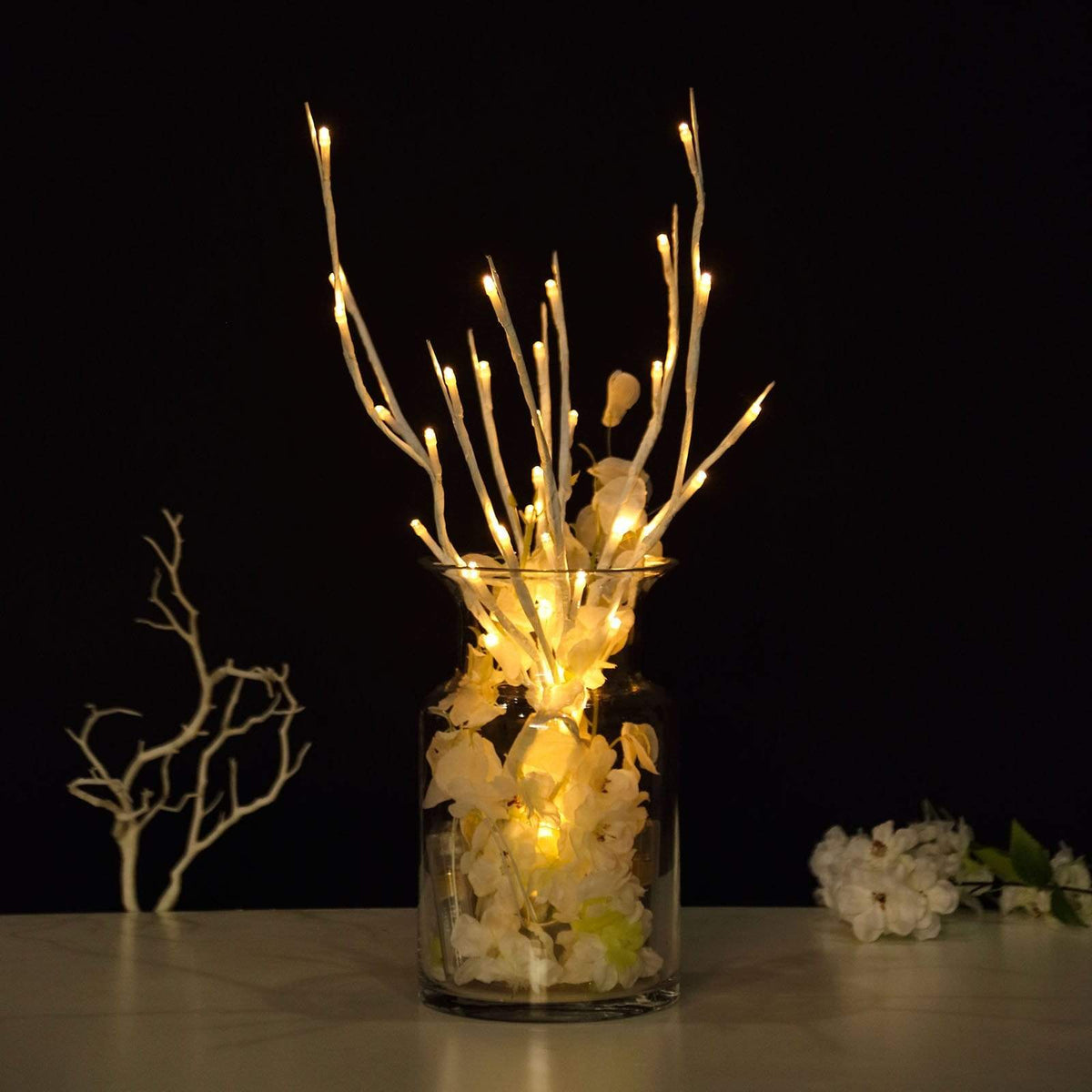 3 Warm White 31 in LED Trees Lighted Artificial Branches – Balsa Circle ...