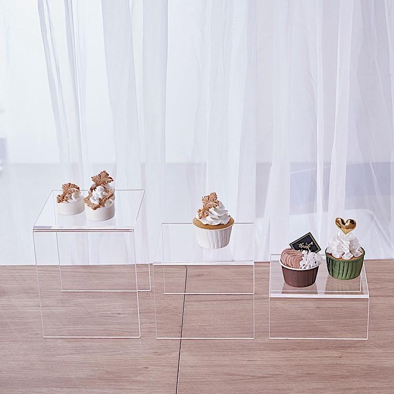 Dessert Display Stands 6-Piece Acrylic Buffet Risers - Multiple Size ...