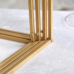4 Gold Matte Metal Geometric Rectangular Stands Flower Vase Holders ...