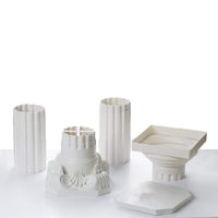 4 White 34 in tall Adjustable Roman Columns Plant Pedestal Stands ...