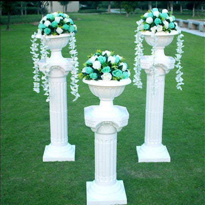 4 White 34 in tall Adjustable Roman Columns Plant Pedestal Stands ...