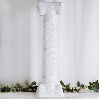 4 White 42 in tall Adjustable Roman Columns Plant Pedestal Stands ...