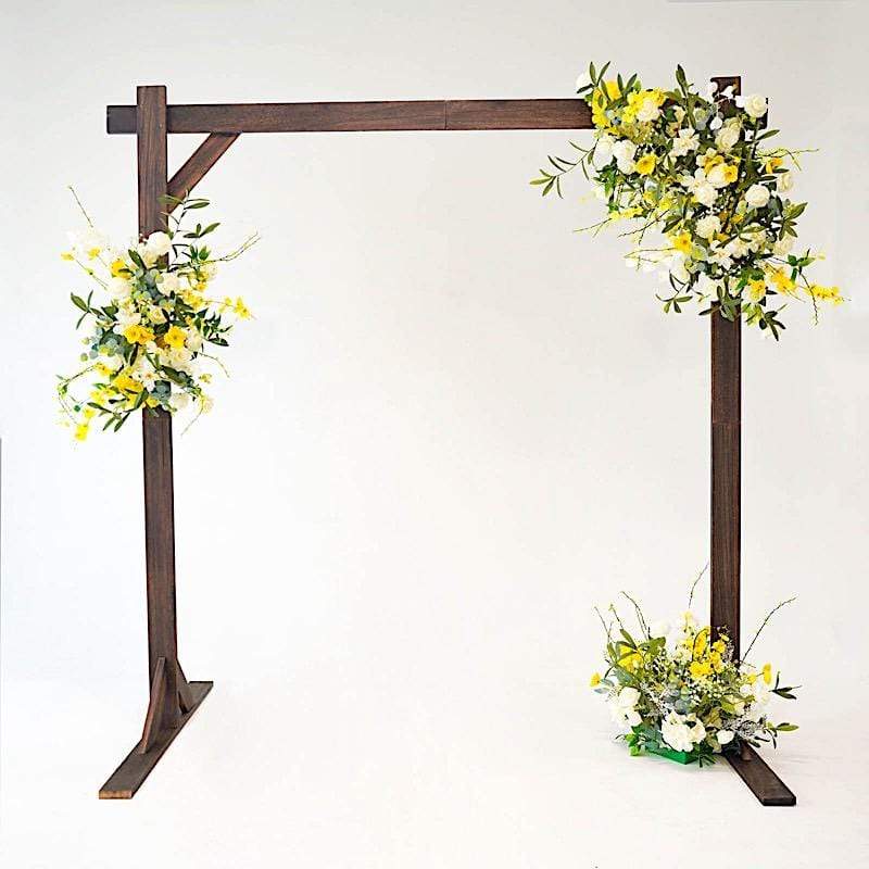7 feet Dark Brown Wood Backdrop Stand Square Wedding Arch – Balsa ...
