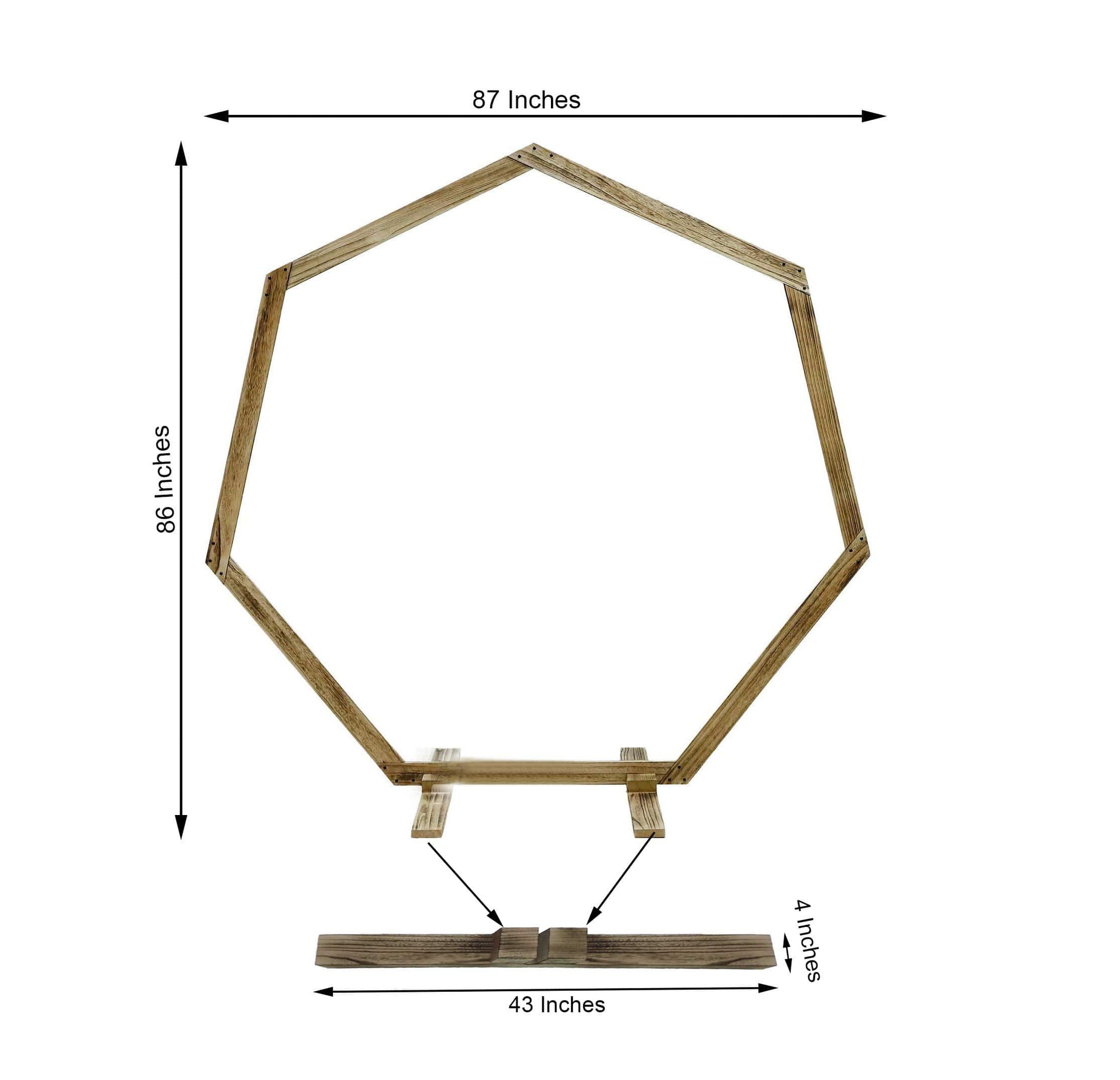 7 feet Natural Wood Backdrop Stand Wedding Arch Heptagon Shape – Balsa ...