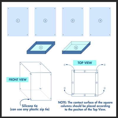 12 in tall Acrylic Display Box Centerpiece Pedestal Riser Column ...