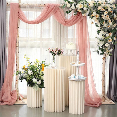 Ivory Cardboard Display Stand Folding Accordion Pillar Pedestal Box ...