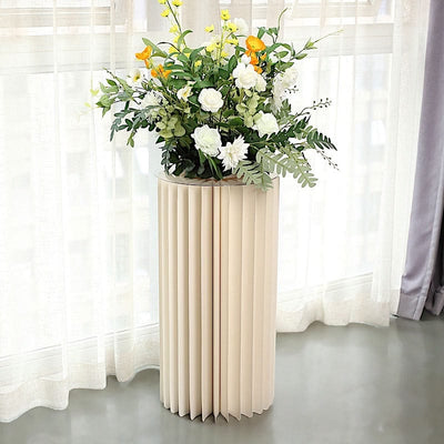 Ivory Cardboard Display Stand Folding Accordion Pillar Pedestal Box ...
