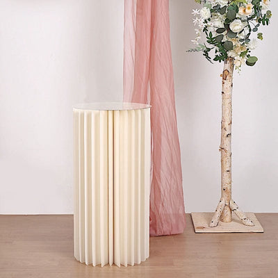 Ivory Cardboard Display Stand Folding Accordion Pillar Pedestal Box ...