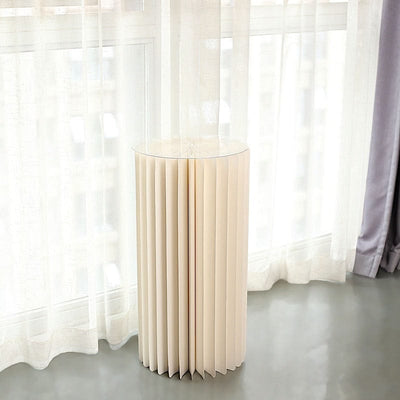Ivory Cardboard Display Stand Folding Accordion Pillar Pedestal Box ...