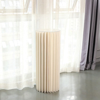 Ivory Cardboard Display Stand Folding Accordion Pillar Pedestal Box ...