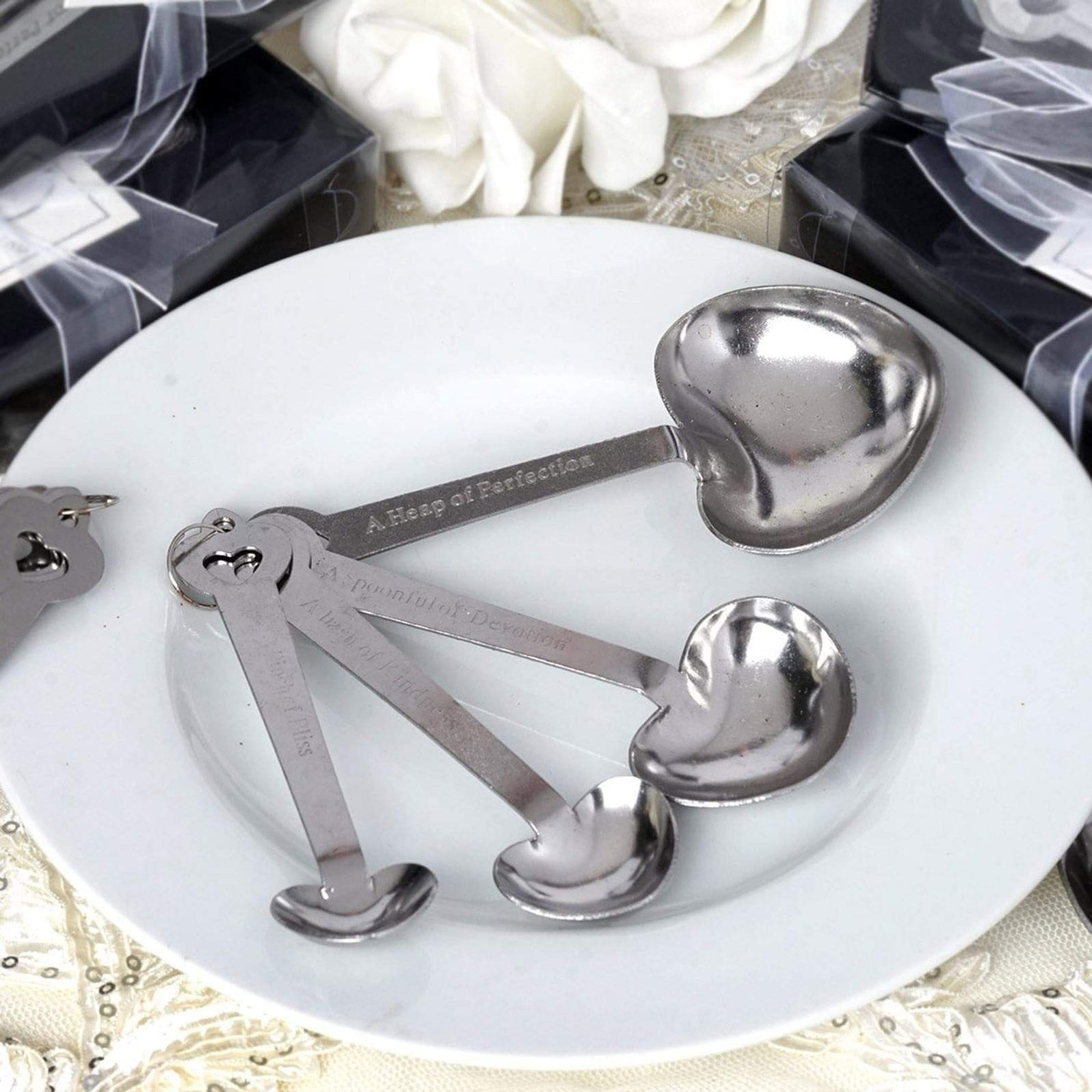 4 Double Heart Measuring Spoons in a Gift Box – Balsa Circle, LLC