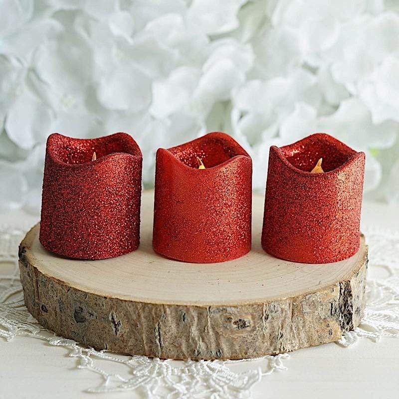 12 Glittered LED Battery Operated Votive Candles Lights – Balsa Circle, LLC