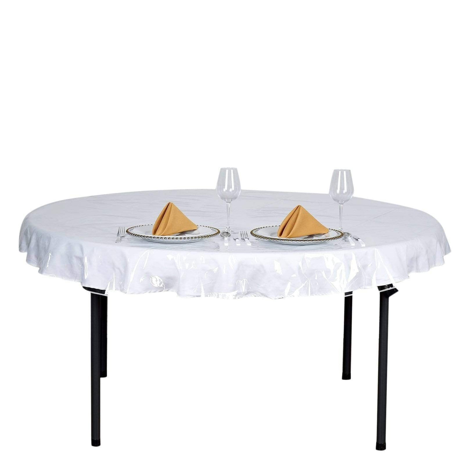 70" Clear Plastic Vinyl Round Tablecloth Protector Table Cover – Balsa ...