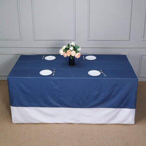 90 x 132 inch Dark Blue Faux Denim Polyester Rectangular Tablecloth ...