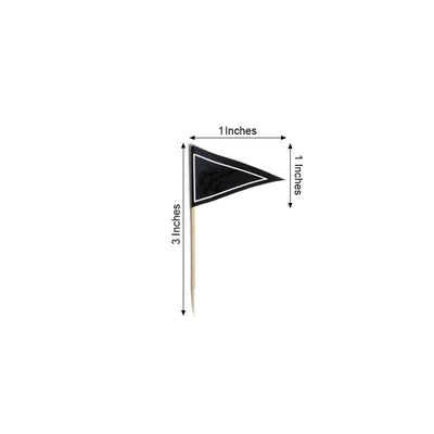 50 pcs Black Pennant Flag Wood Toothpicks – Balsa Circle, LLC