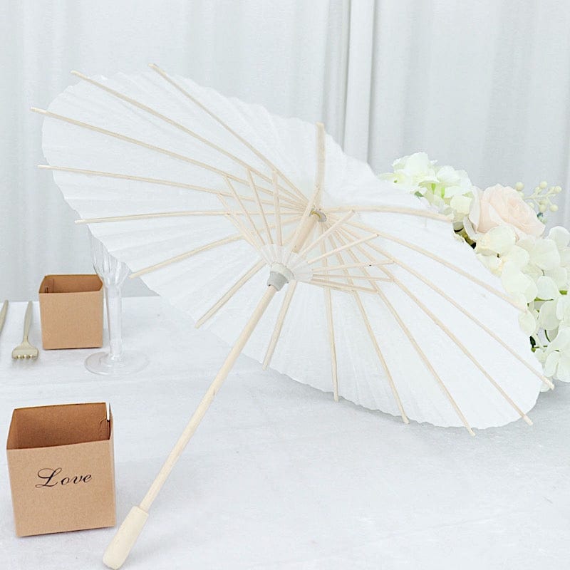 4 White 16 in Paper Parasol Decorative Umbrellas Party Favors – Balsa ...