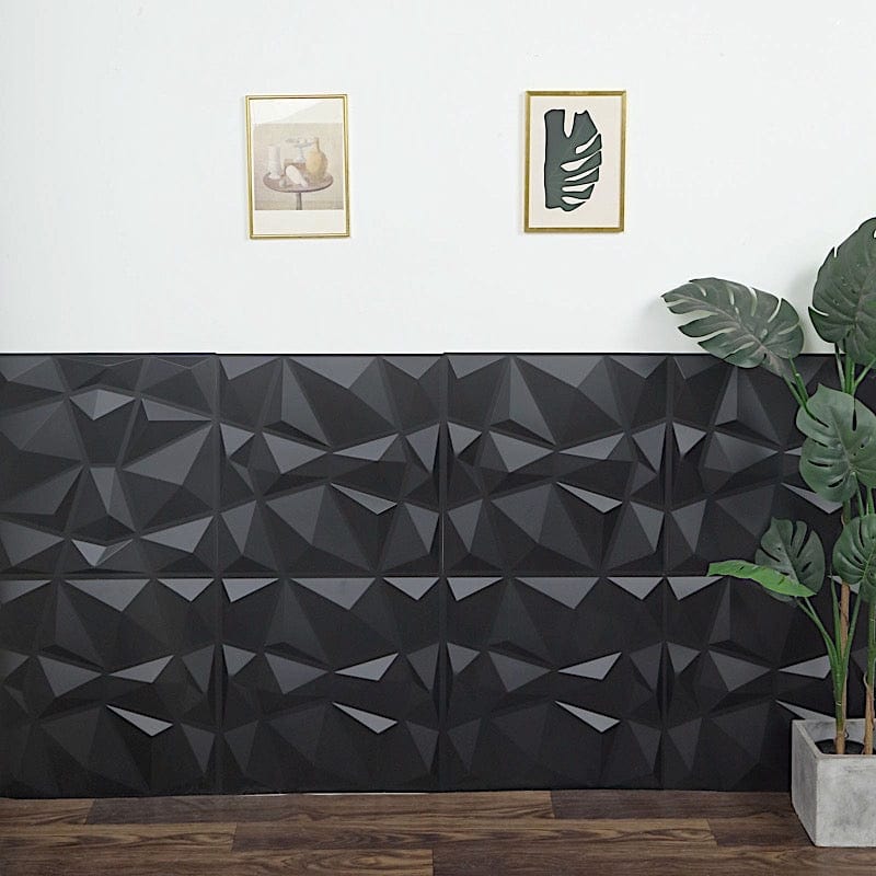 12 Matte 20x20 in Square 3D Diamond Textured PVC Stick On Wall Panels ...